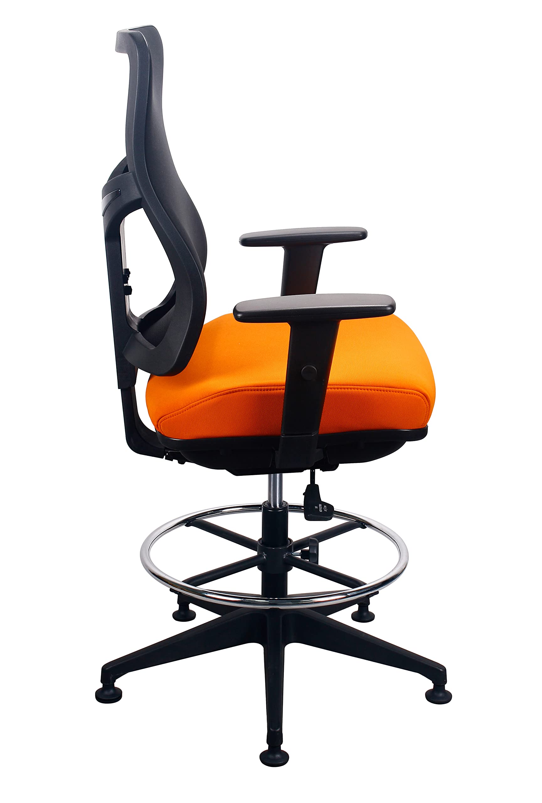TEMPUR-PEDIC Cooling Technology Drafting Stool, Adjustable Height, Orange