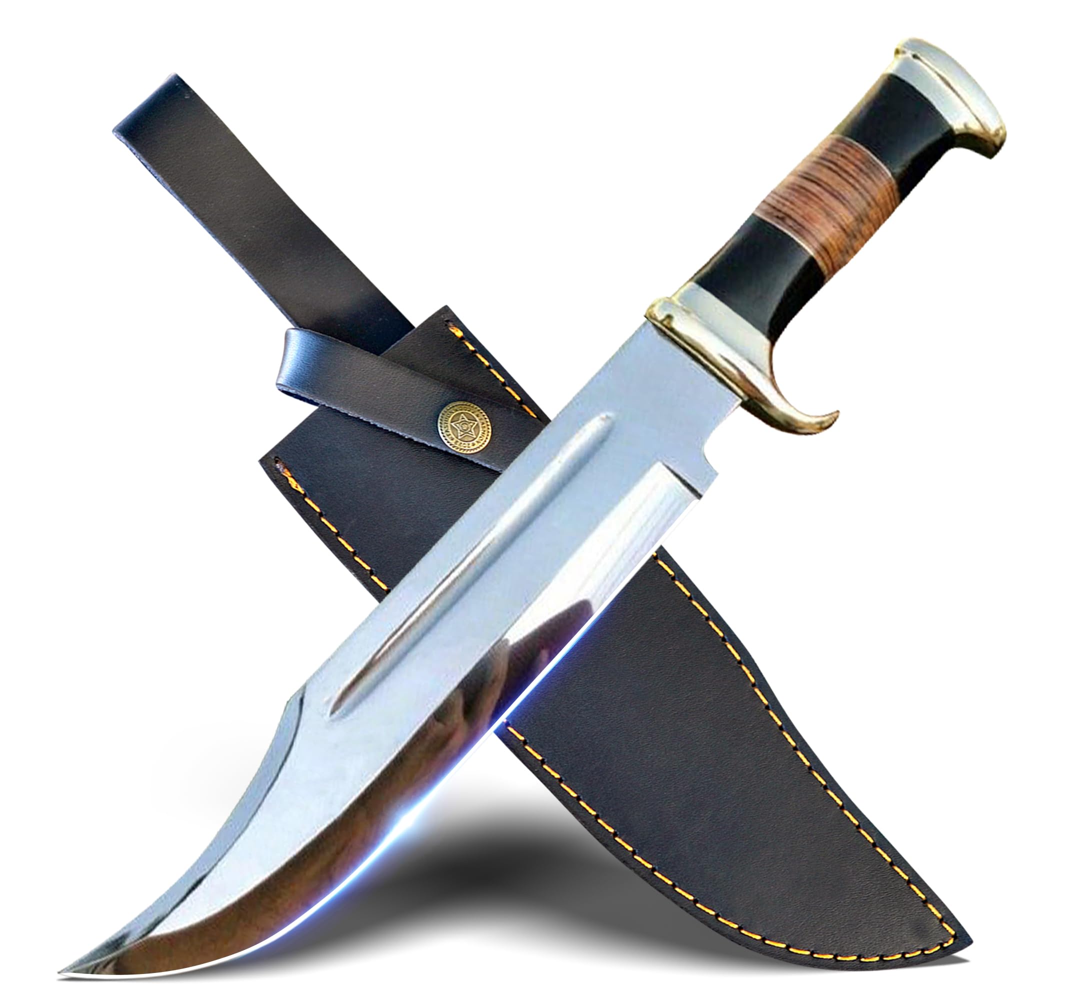 Rising Crafts 14" Crocodile Dundee Bowie Knife - Fixed Blade Survival & Hunting Knife With Sheath - Tactical for Camping, Outdoor, Bushcraft - Gift for Men
