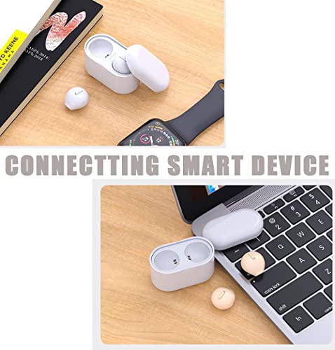 Loluka Invisible Earbuds 20 Hours Playtime Mini Bluetooth Earbuds True Wireless Earbuds Stereo HiFi Music IPX5 Waterproof Noise-Cancelling Discreet with Wireless Charging Case
