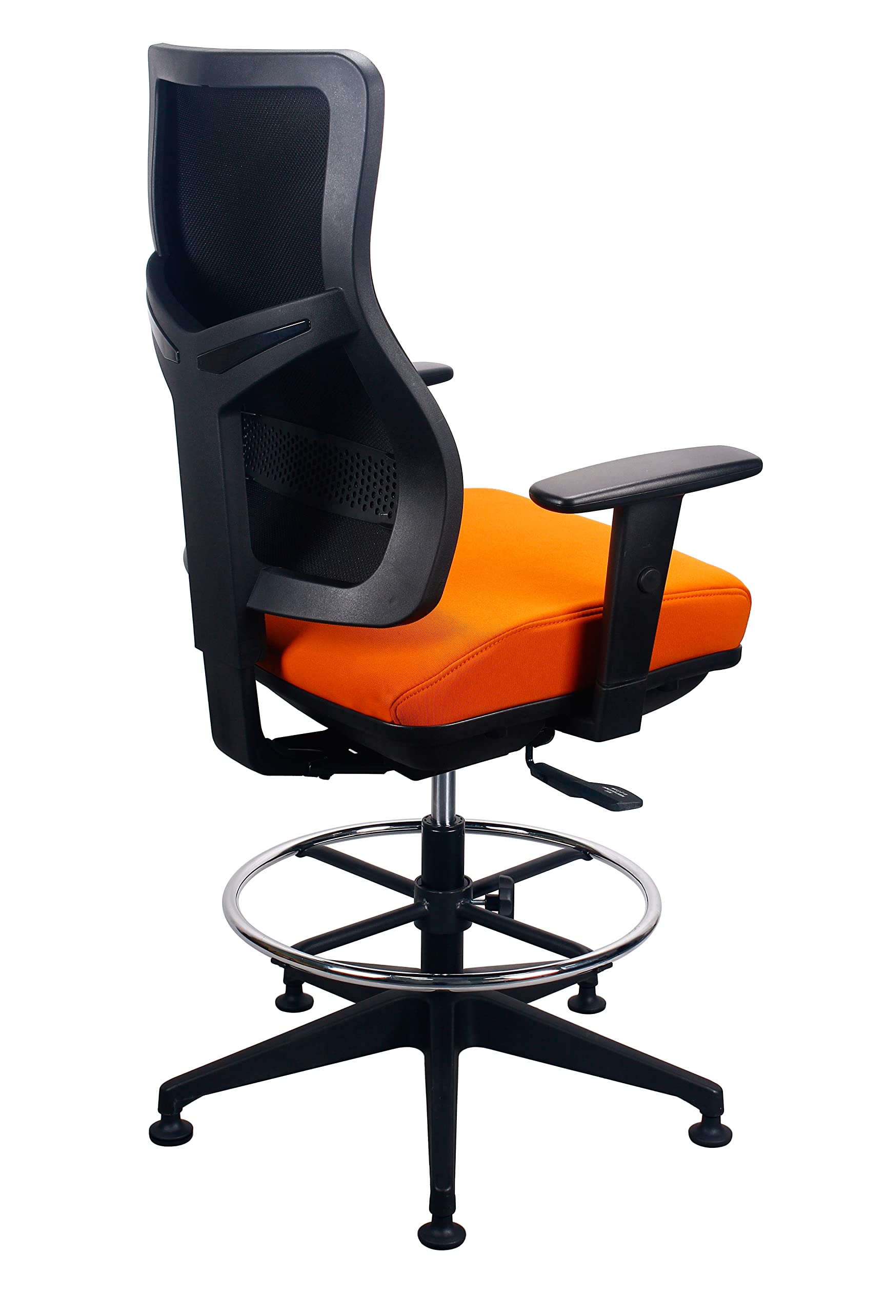 TEMPUR-PEDIC Cooling Technology Drafting Stool, Adjustable Height, Orange