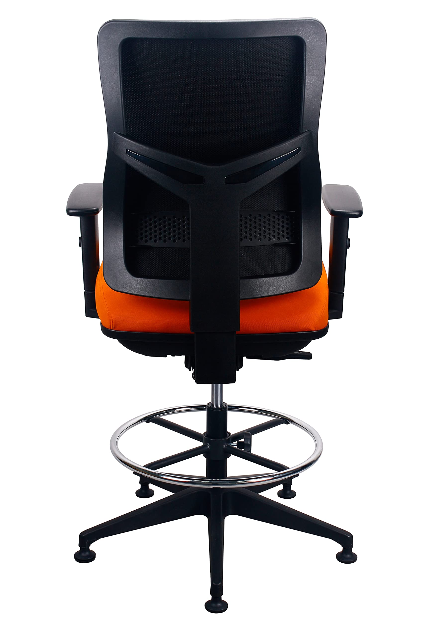 TEMPUR-PEDIC Cooling Technology Drafting Stool, Adjustable Height, Orange