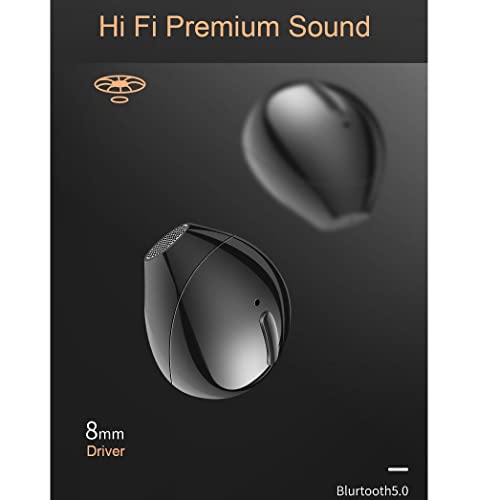Loluka Invisible Earbuds 20 Hours Playtime Mini Bluetooth Earbuds True Wireless Earbuds Stereo HiFi Music IPX5 Waterproof Noise-Cancelling Discreet with Wireless Charging Case