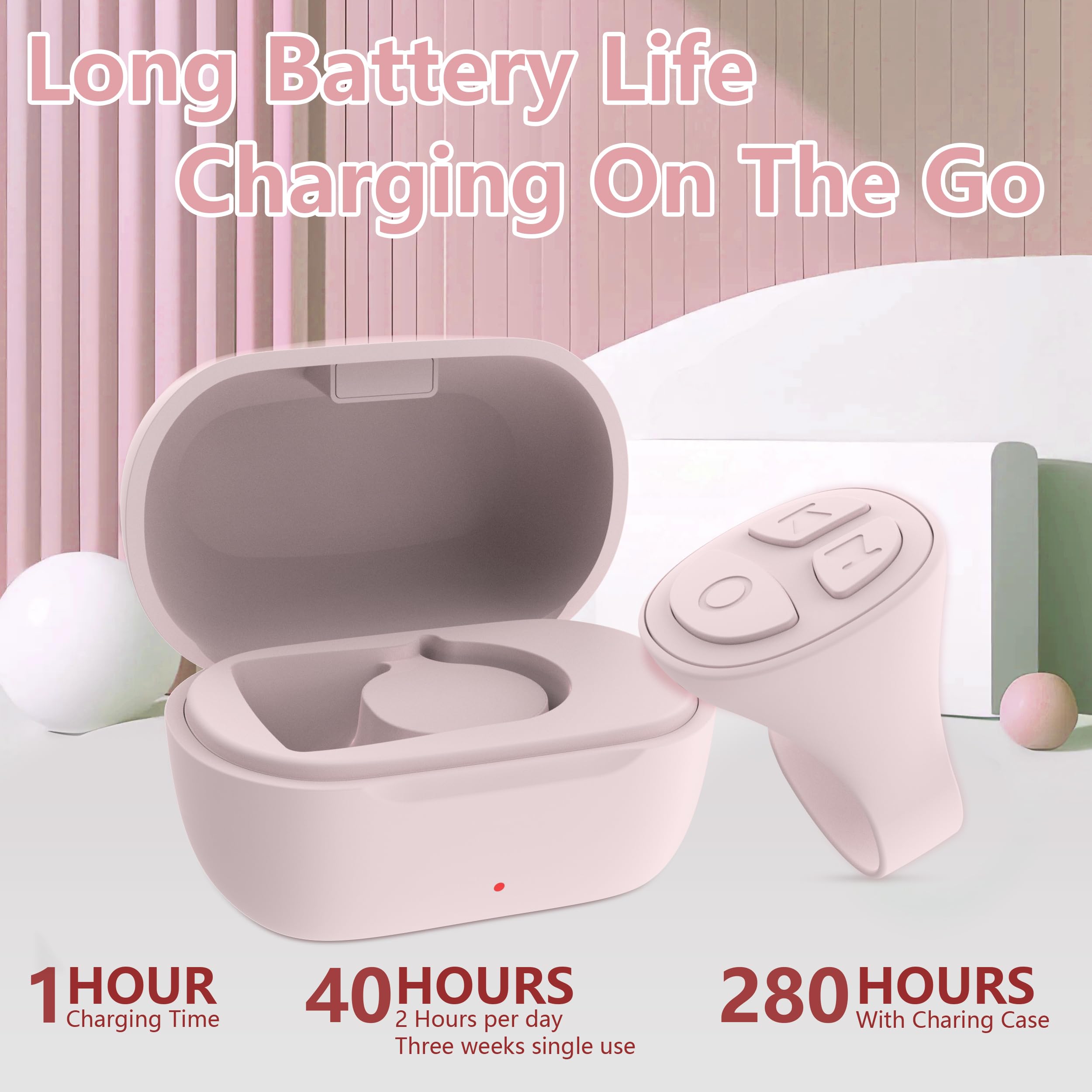 STDFORU TikTok Scrolling Ring Auto Clicker for Live Bluetooth Scroller Ring Camera Shutter Remote Control TIK Tok Scrolling Ring for iPhone Android (Pink)