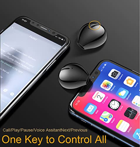 Loluka Invisible Earbuds 20 Hours Playtime Mini Bluetooth Earbuds True Wireless Earbuds Stereo HiFi Music IPX5 Waterproof Noise-Cancelling Discreet with Wireless Charging Case