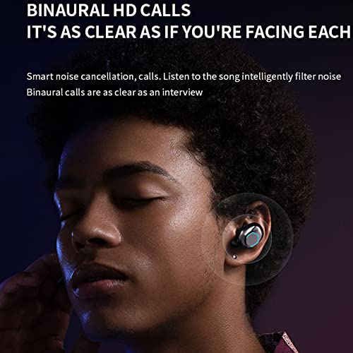 Wireless Earbuds, New Bluetooth Headphones LED Display Charging Case IPX7 Waterproof Built-in Mic Deep Bass High-Fidelity Stereo Earphones for Sports Work