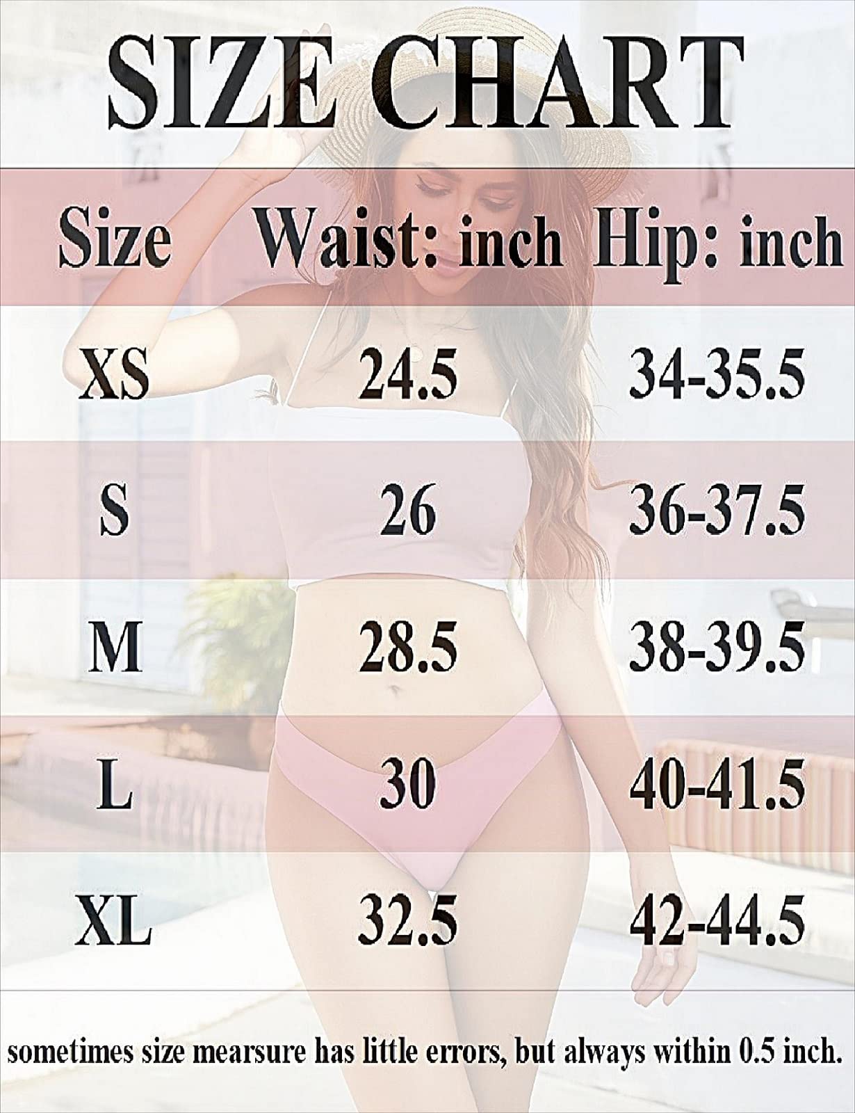 Caterlove Women's Seamless Underwear No Show Stretch Bikini Panties Silky Invisible Hipster 6 Pack (C, Large)