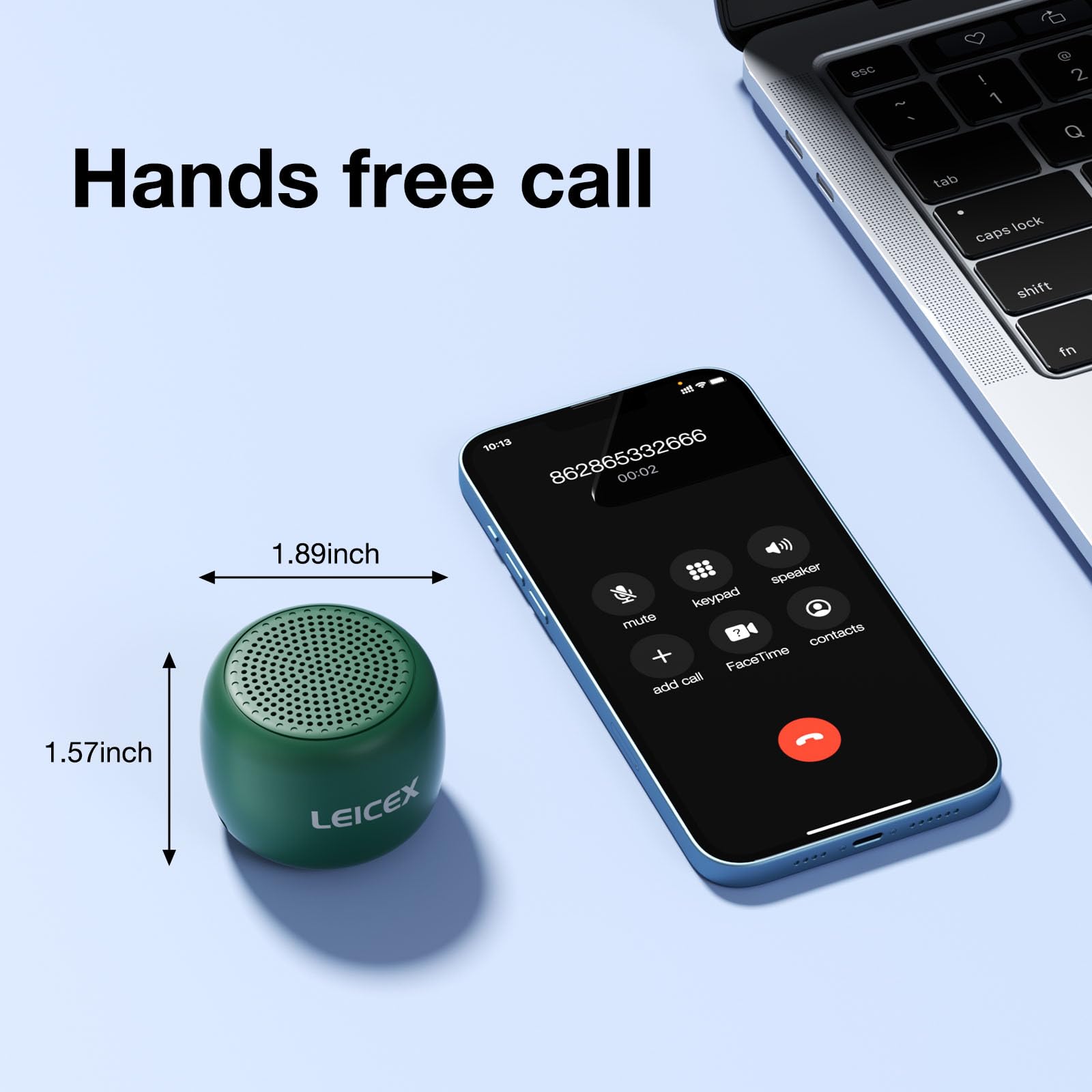 LEICEX Mini Bluetooth Speaker Wireless,Small Speaker Support TWS Stereo Sound.Portable Speaker for Travel,Gift,Mobile Phone.(Green)