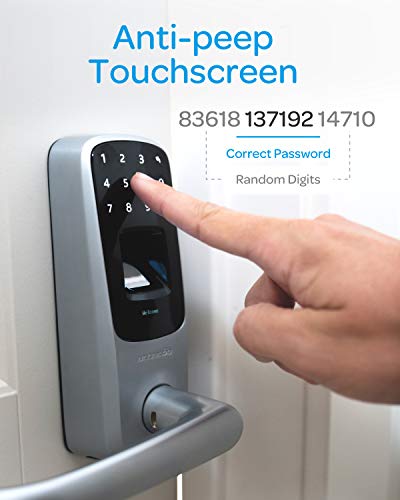 ULTRALOQ UL3 BT (2nd Gen) Smart Lock 5-in-1 Keyless Entry Electronic Door Handle, Satin Nickel