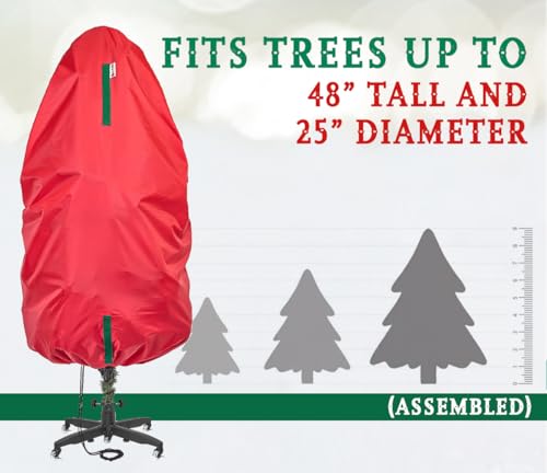 Upright Christmas Tree Storage Bag – For Topiary Trees up to 4 ft Tall – Holiday Tree Covers, for Christmas Trees and Topiary Trees Durable, Lightweight, Easy, Vertical Xmas Storage Bags