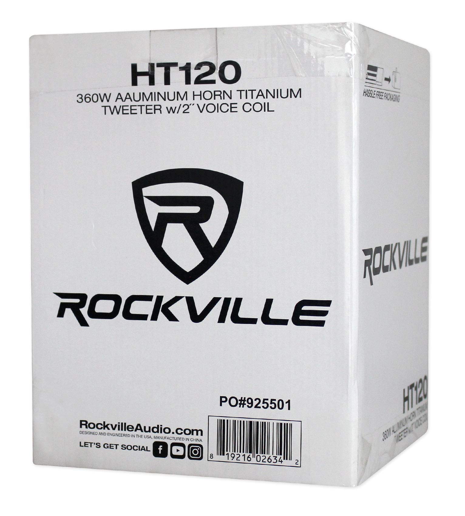 Rockville 2 HT120 2" 360w Car/Pro Aluminum Horn Titanium Tweeters 2" Voice Coils