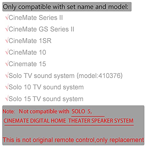 DHCHAPU Universal Remote Control Suitable for Bose CineMate 10, Cinemate 15 and Solo 10,15 TV Sound System