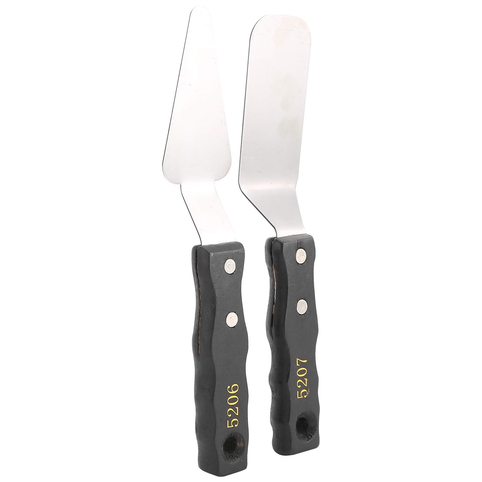 5 Pcs Palette Knives, Durable Stainless Steel Palette Knives Spatula Easy Using Oil Acrylic Paint Artist Knife with Non Slip Wood Handle for Student Adults