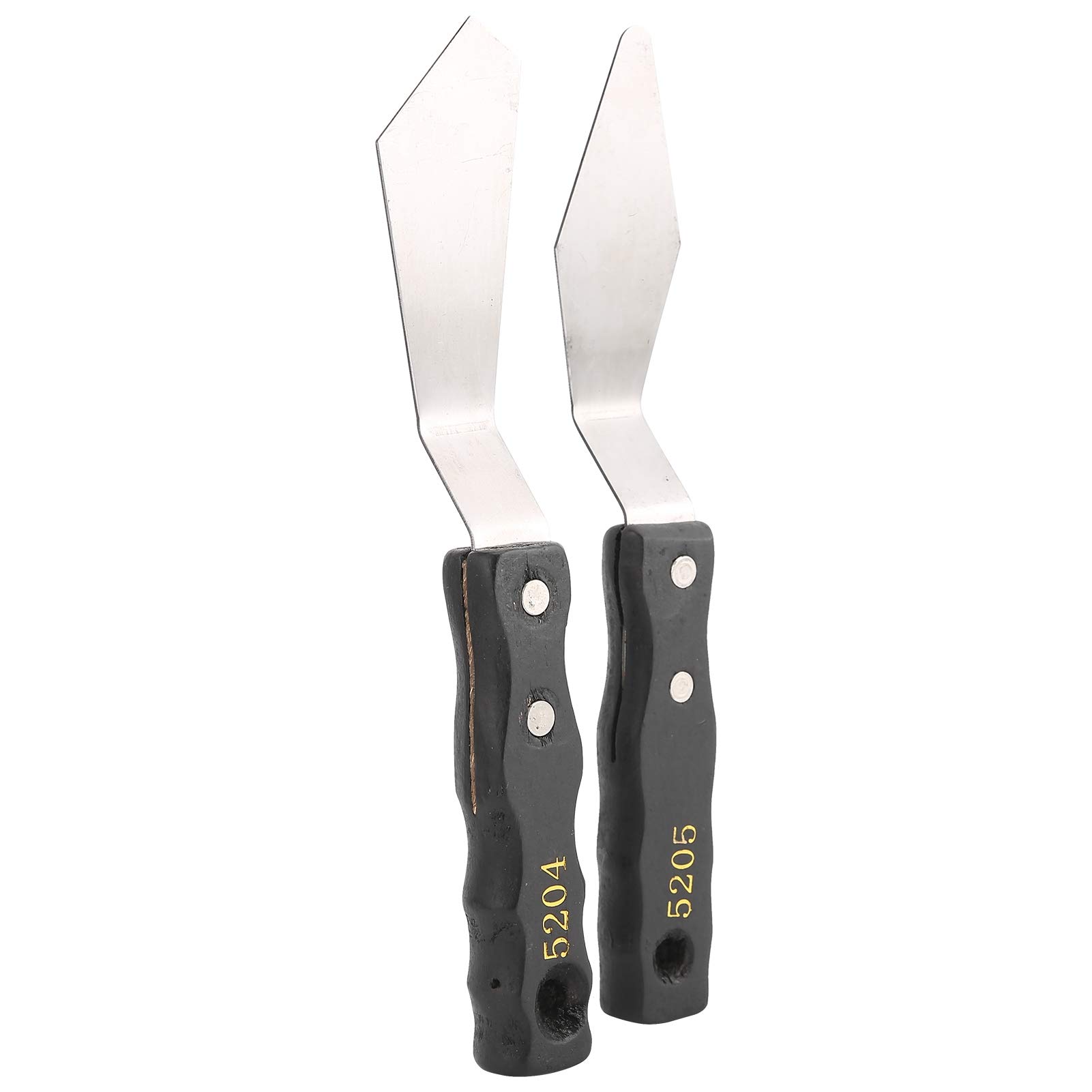 5 Pcs Palette Knives, Durable Stainless Steel Palette Knives Spatula Easy Using Oil Acrylic Paint Artist Knife with Non Slip Wood Handle for Student Adults