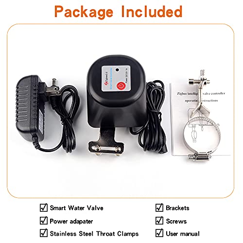 Smart Water Valve, Automatic Water Shut Off Valve Timer and Voice, Wifi Motorized Ball Valve Watering Timer, Sprinkler Controller , Compatible with Alexa Google, APP Remote Control