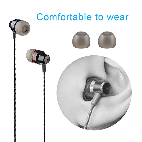 3 Packs Earbud Headphones with Remote & Microphone, findTop in Ear Earphone Brass Sound Noise Isolating Tangle Free for iOS and Android Smart Phones, Laptops