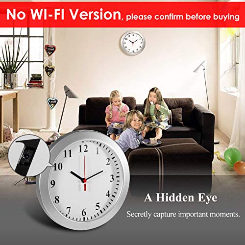Newwings Hidden Camera Wall Clock Nanny Cam with Motion Detection, Indoor Security Spy Camera for Home and Office, No WiFi Vision No Audio