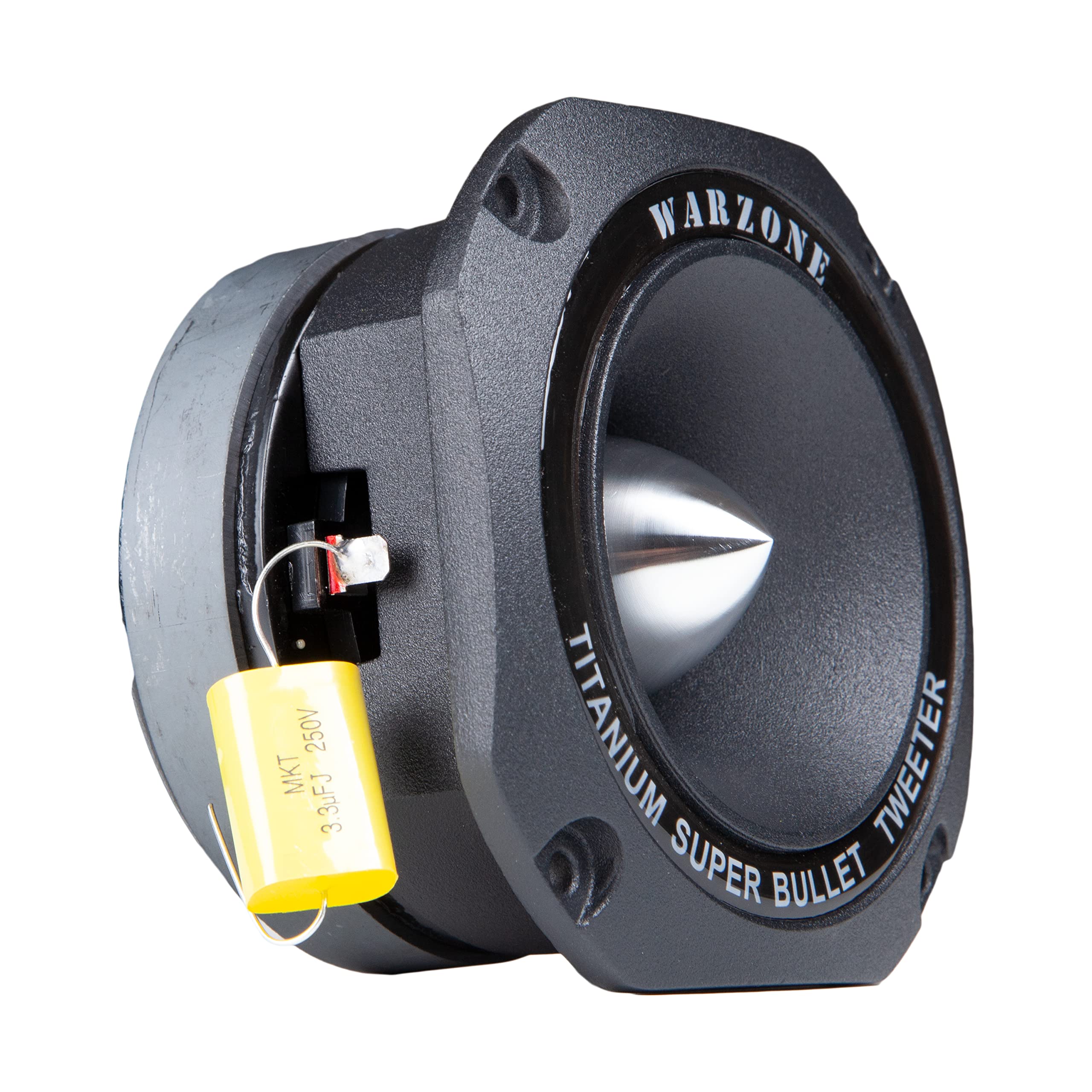 1x Gravity WZ50TW 1500W Heavy Duty Titanium Super Tweeter Loud Speaker 4-Ohms for Car, Van, ATV, Motorcycle, and Competition (Black)