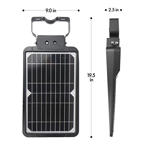 Wagan EL8586 1600 Lumen Integrated Solar Street Lamp Security Flood Light Motion Sensor Waterproof Weatherproof Dusk to Dawn Solar LED Light Lamp for Outdoor Garden Yard Path Parking Lot