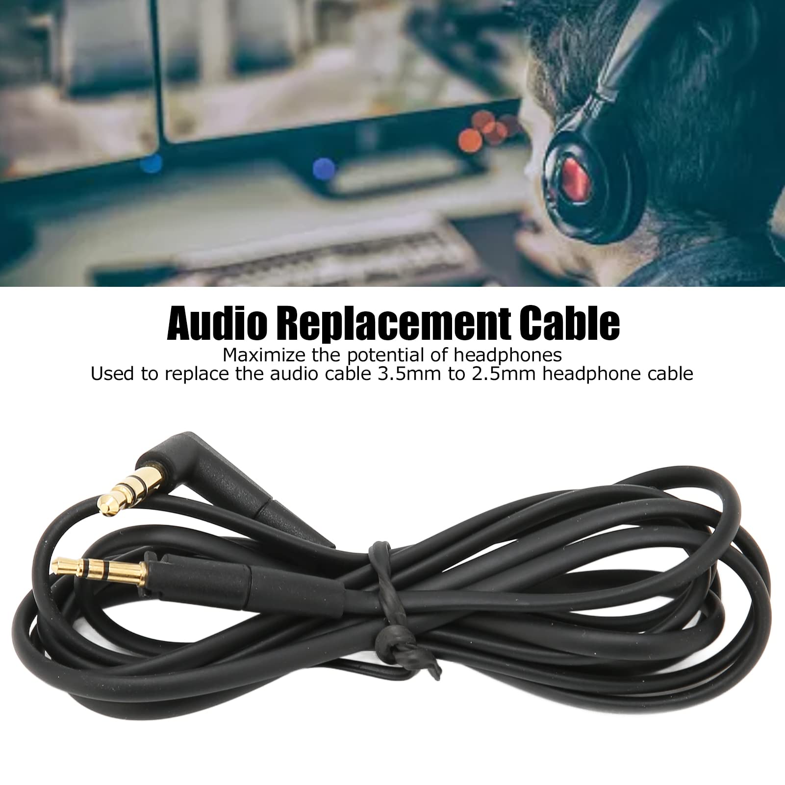 Headphone Audio Cable 3.5mm to 2.5mm Upgrade Stereo Audio Cord Replacement for HD400s HD350BT HD4.30 HD4.40BT HD450BT HD458BT Number 3