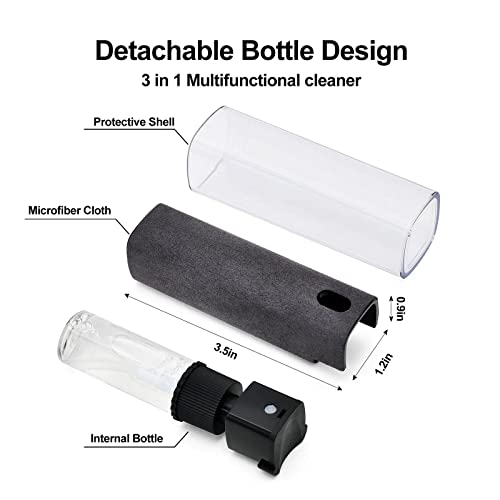 Fingerprint Proof Screen Cleaner 2PCS, Screen Cleaner Touchscreen Mist Spray for Electronic Smart Phone TV, Laptop, Tablet, PC, Computer Monitor LCD Flat Screens(Black)
