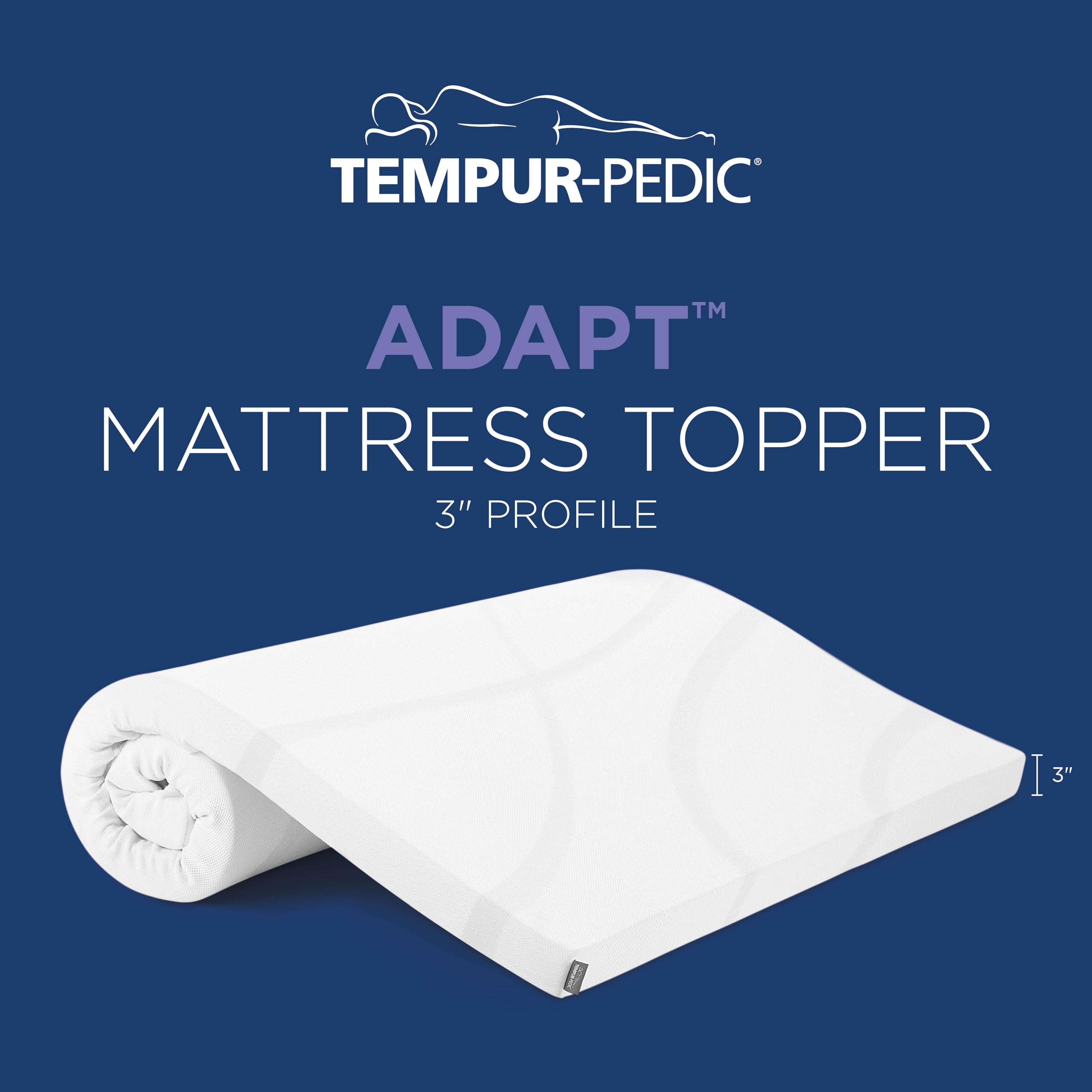 TEMPUR-Adapt (Supreme) 3" Memory Foam Mattress Topper, Queen,White & Breeze,Cooling,Neck,Pillow,Medium,Firm