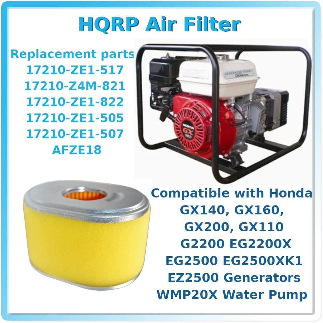 HQRP Filter Element Dual compatible with Honda 17210-ZE1-517/17210-ZE1-822/17210-ZE1-505/17210-ZE1-507 Replacement for Honda 5.5-6.5 HP Engines