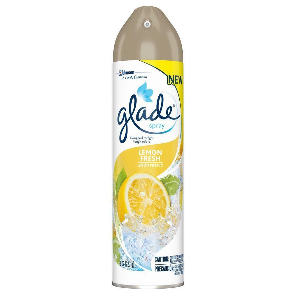 Glade Air Freshener Spray - Lemon Fresh - Net Wt. 8 OZ (227 g) Per Can - Pack of 3 Cans