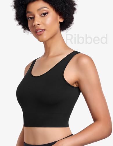 YADIFEN Longline Sports Bras for Women Comfortable Yoga Bras Compression Bra Workout Crop Tank Top