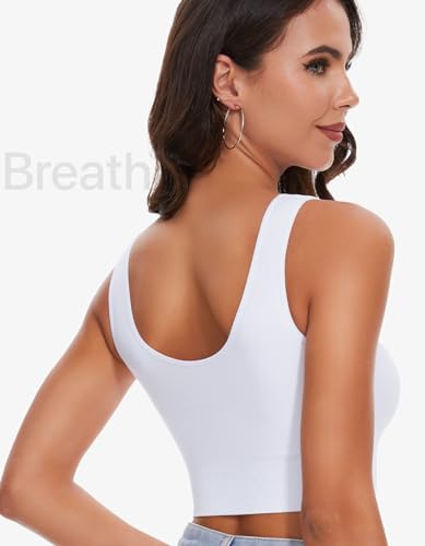 YADIFEN Longline Sports Bras for Women Comfortable Yoga Bras Compression Bra Workout Crop Tank Top