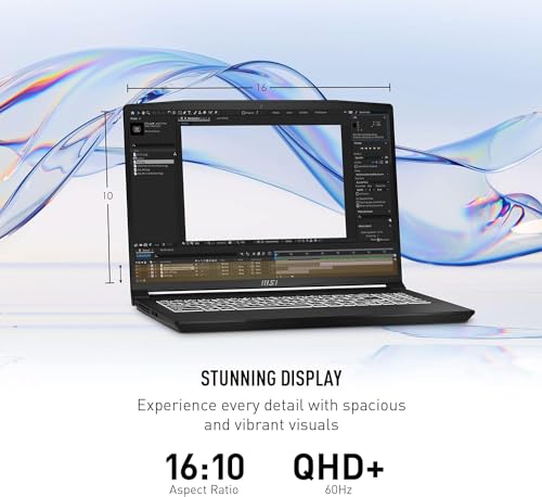 MSI 2023 Newest Creator M16 Gaming Laptop, 16" QHD+ Display, Intel Core i7-13620H(10-core), NVIDIA GeForce RTX 4060 Graphics, 32GB DDR5 RAM, 1TB SSD, HD Webcam, Wi-Fi 6, HDMI, Windows 11 Home