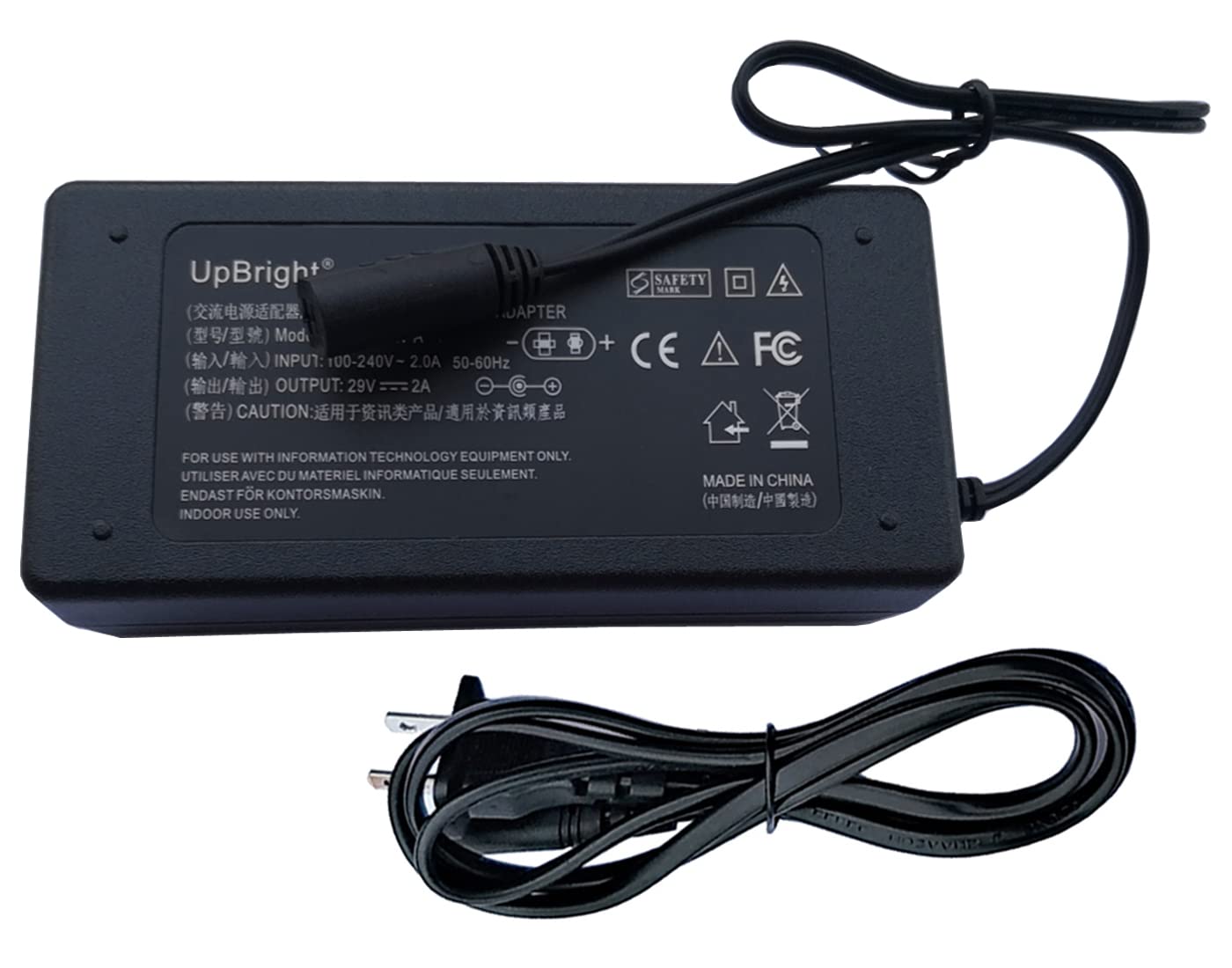 UpBright 2-Prong 29V AC/DC Adapter Compatible with Okin Refined Electric Sofa GS05802900180B JLDP.10.063.001 TempurPedic Ergo Extend TempurErgo 2.0 Tempur Ease 3.0 29VDC 1.8A Power Unit Supply Charger