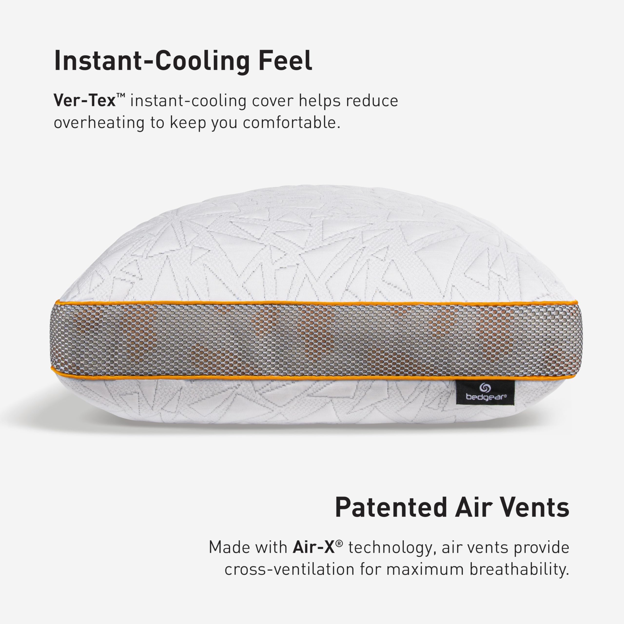 Bedgear Storm Performance Pillow - 2018 Version - Size 2.0 - Cooling Pillow for Hot Sleepers - Medium Firmness Bed Pillow for All Sleep Positions - Washable Removable Cover - 20" W x 26" L x 5.75" H