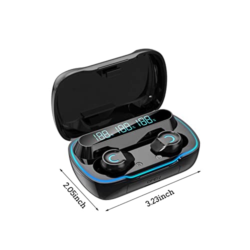 Ganfancp Wireless Earbuds,Bluetooth 5.2 in Ear Headphones,Waterproof Sport Earphones with Display Led Bars Charge Case,Bass Sound Earbuds for Sport,Game,Work