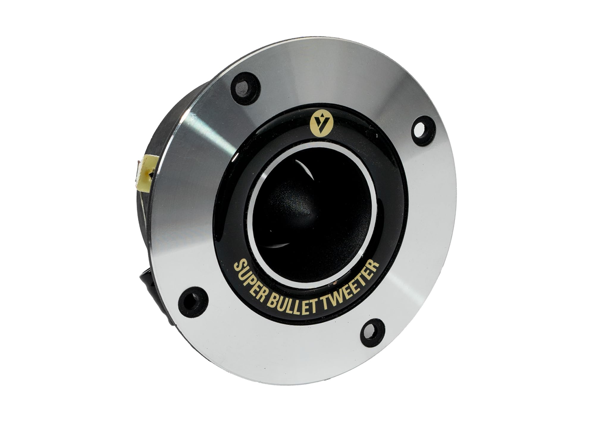 VOYZ 400 Watt Super Tweeter 2KHz - 20KHz - 1” Super Horn Heavy Duty Bullet Tweeter Titanium Diaphragm 4 ohms Chrome Finish with Crossover Capacitor (1 Pair)