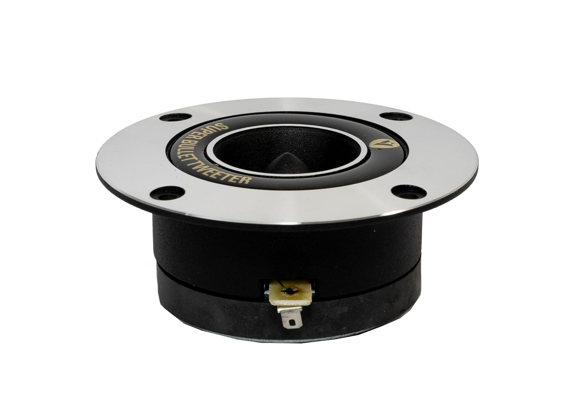 VOYZ 400 Watt Super Tweeter 2KHz - 20KHz - 1” Super Horn Heavy Duty Bullet Tweeter Titanium Diaphragm 4 ohms Chrome Finish with Crossover Capacitor (1 Pair)