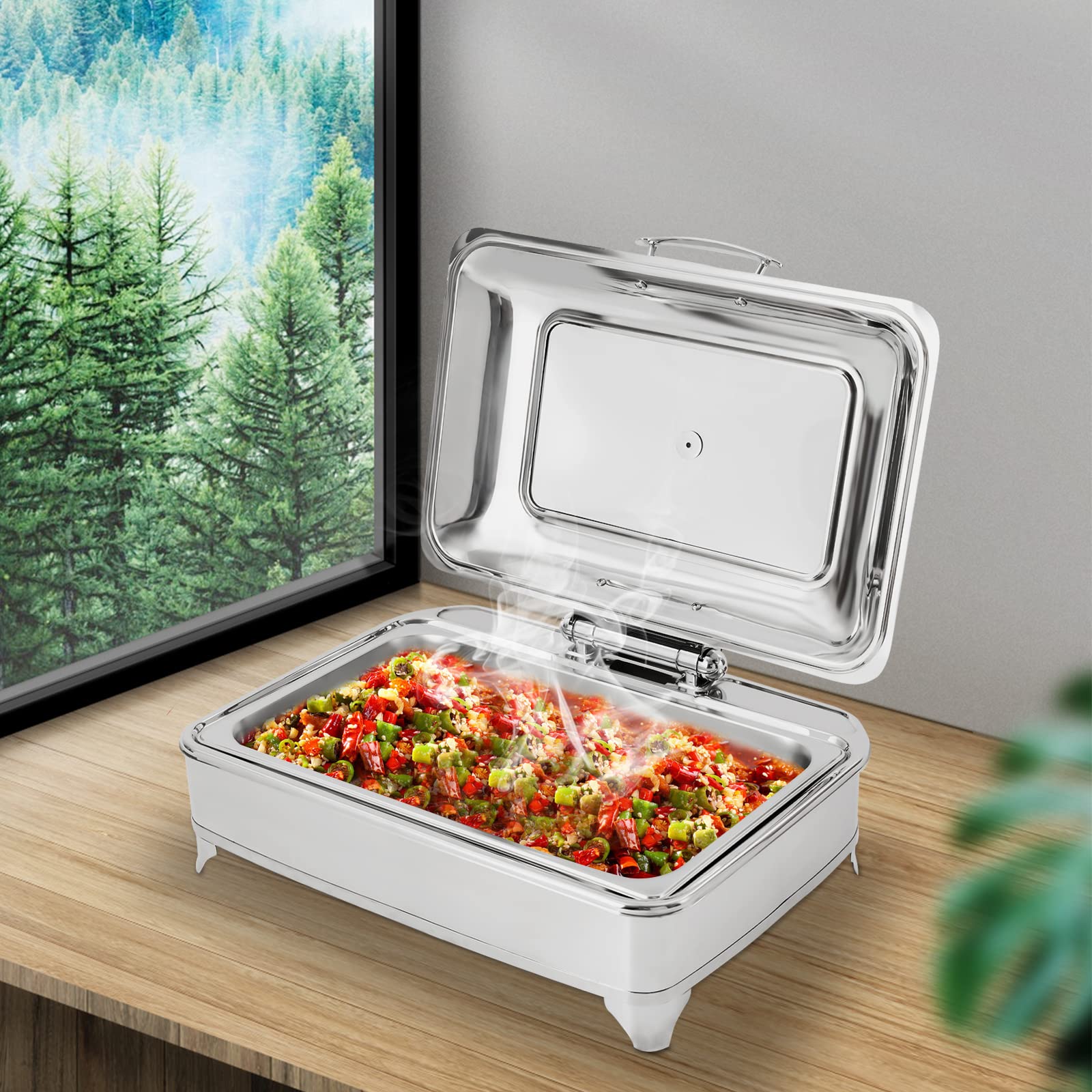 Food Warmers for Parties Buffets Electric, Stainless Steel Buffet Server and Warming Tray, 9L, Chafing Dish Buffet Set - Adjustable Temperature + Hot Plate Electricgn 1/1