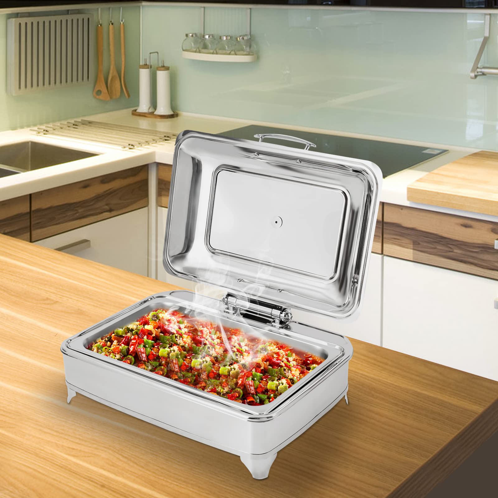 Food Warmers for Parties Buffets Electric, Stainless Steel Buffet Server and Warming Tray, 9L, Chafing Dish Buffet Set - Adjustable Temperature + Hot Plate Electricgn 1/1