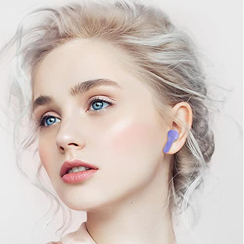 Lopunny Wireless Earbud, Bluetooth 5.3 Headphones Bluetooth Earbud, Deep Bass Wireless Earphones in Ear Noise Cancelling Ear Buds Dual Mic Call, USB-C Waterproof Headset for Game Sport (Purple)