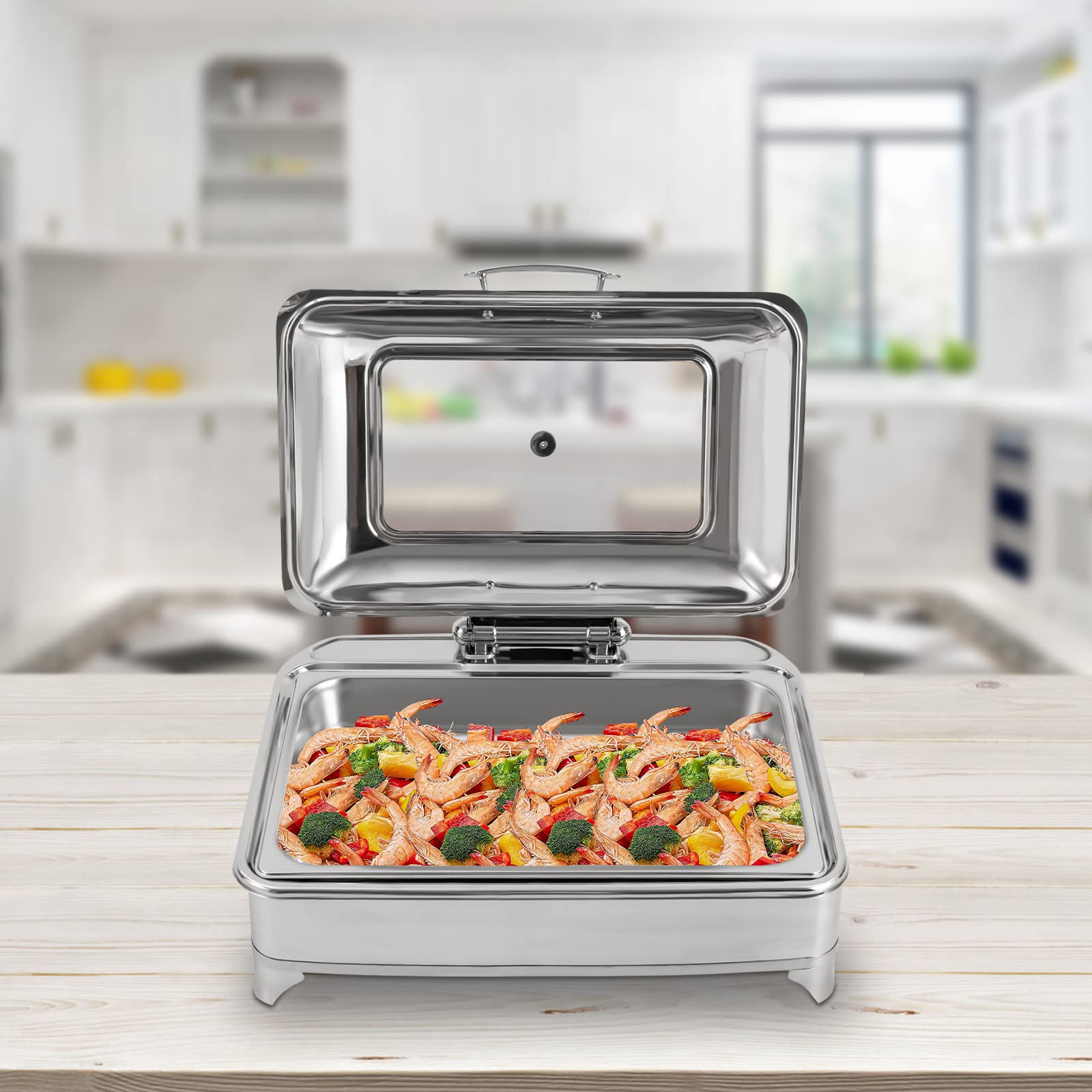 Food Warmers for Parties Buffets Electric, Stainless Steel Buffet Server and Warming Tray, 9L, Chafing Dish Buffet Set - Adjustable Temperature + Hot Plate Electricgn 1/1