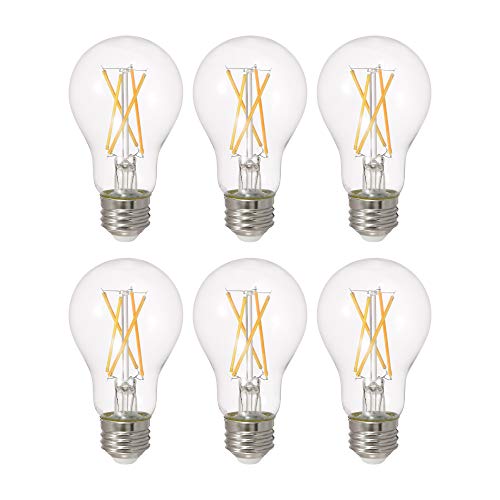SYLVANIA LED TruWave Natural Series A19 Light Bulb, 75W Equivalent, Efficient 11W, 1100 Lumens, Dimmable, Clear, 2700K, Soft White - 6 Pack (40807)