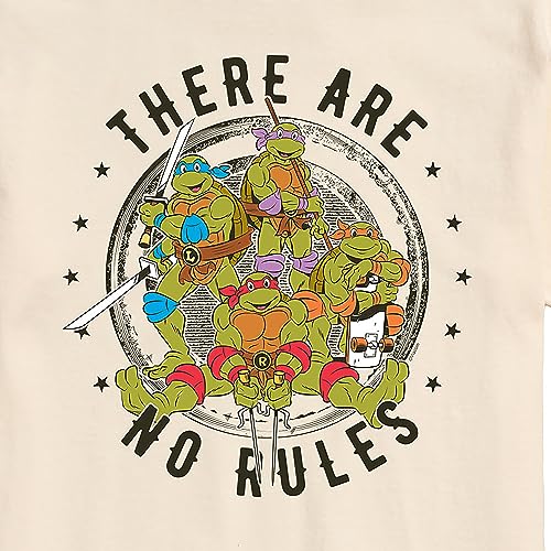 HYBRID APPAREL - Teenage Mutant Ninja Turtles - There are No Rules - Men's Short Sleeve Graphic T-Shirt - Size 2 X-Large Cream