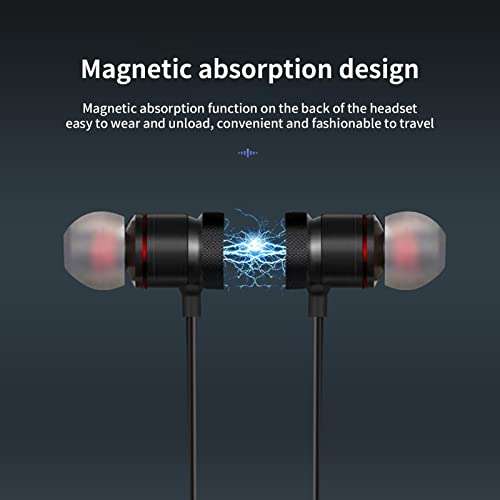 Wireless Earbuds Bluetooth Headphones Noise Reduction Heavy Bass Magnetic Suction Lower Power Consumption Wireless Earphones with Microphone for Sports Black