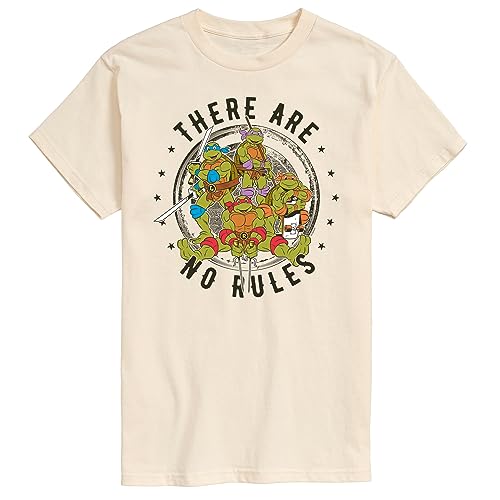 HYBRID APPAREL - Teenage Mutant Ninja Turtles - There are No Rules - Men's Short Sleeve Graphic T-Shirt - Size 2 X-Large Cream