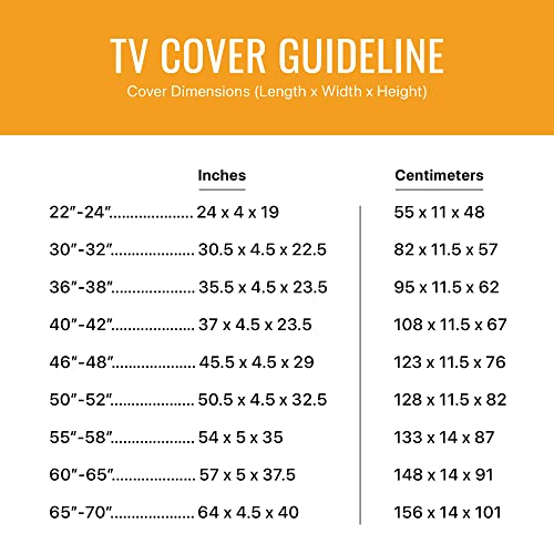 KHOMO GEAR Outdoor TV Cover - Panther Series - Universal Weatherproof Protector for 60 - 65 Inch TV - Fits Most Mounts & Brackets, Black