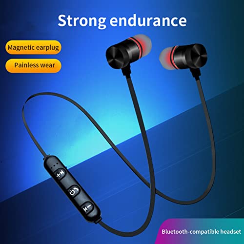 Wireless Earbuds Bluetooth Headphones Noise Reduction Heavy Bass Magnetic Suction Lower Power Consumption Wireless Earphones with Microphone for Sports Black