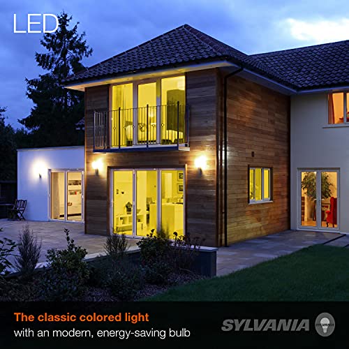 Sylvania LED Yellow Glass Filament A19 Light Bulb, Efficient 4.5W, 40W Equivalent, Dimmable, E26 Medium Base - 6 Pack (41742)