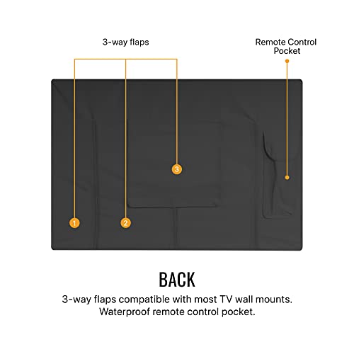 KHOMO GEAR Outdoor TV Cover - Panther Series - Universal Weatherproof Protector for 60 - 65 Inch TV - Fits Most Mounts & Brackets, Black