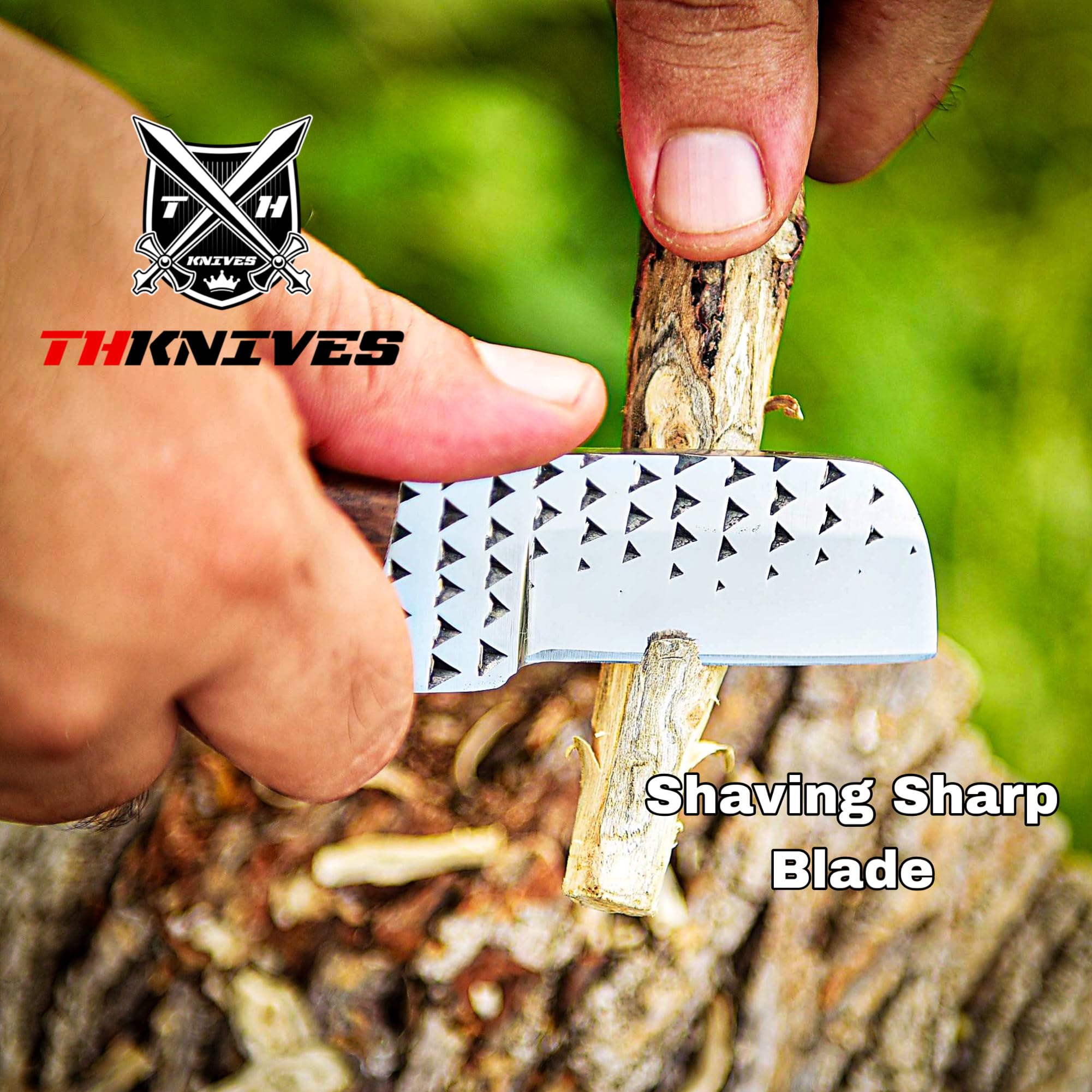 TH knives Handmade Farrier Rasp Steel Bull Cutter Knife with Pancake leather Sheath Fixed Blade Western Cowboy knife, Utility knife for Hunting, Camping, outdoor Full Tang EDC knife with Burn Bone