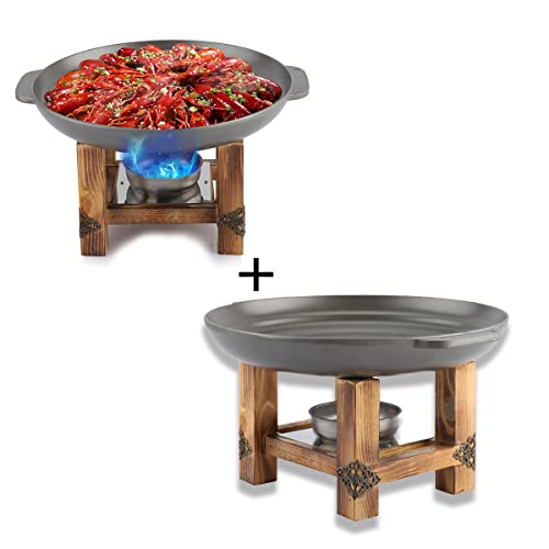 BBQ Round Roasting Tray, luminum Ceramic Plate Non Stick Grill Plate Barbecue Skewers Chafing Dish Party Buffet Pan Cookware for Barbecues, Camping, Durable and Reusable (2M)