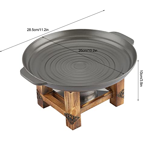 BBQ Round Roasting Tray, luminum Ceramic Plate Non Stick Grill Plate Barbecue Skewers Chafing Dish Party Buffet Pan Cookware for Barbecues, Camping, Durable and Reusable (2M)